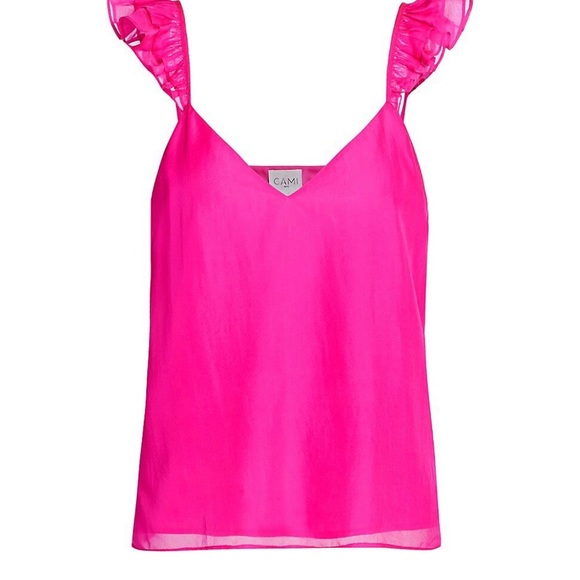Cami NYC | Tops | Cami Nyc Cara Chiffon Cami In Neon Pink | Poshmark